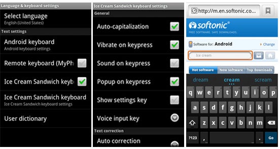 Get the new Android Ice Cream Sandwich keyboard now! - Softonic
