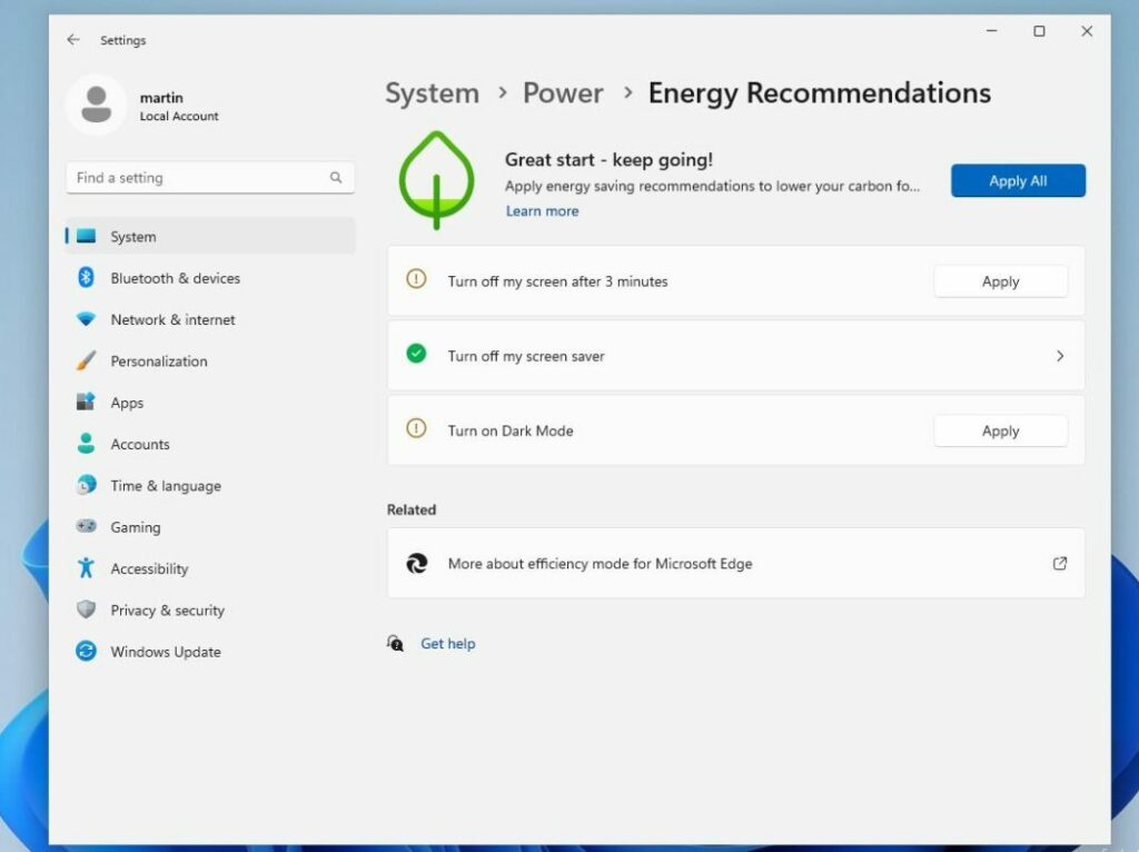 Windows 11 is soon giving you energy recommendations - Softonic