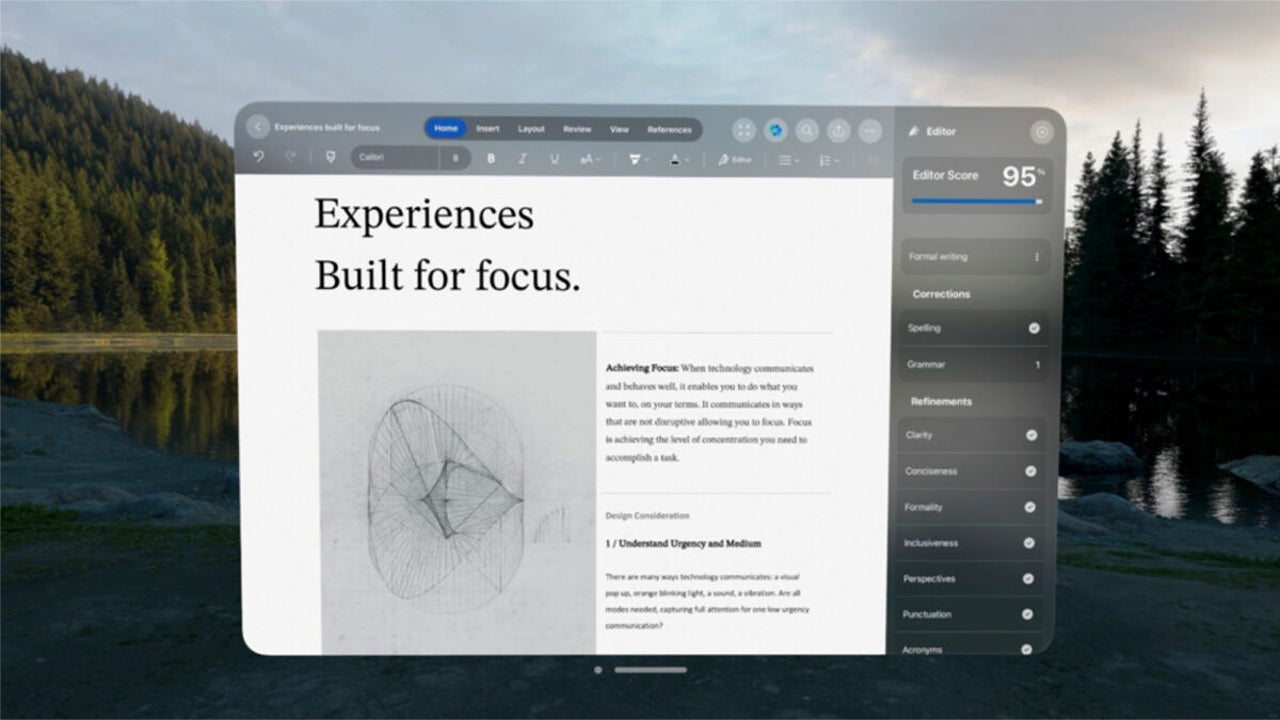 Microsoft muestra Office en el Apple Vision Pro. Spoiler: muy diferente ...