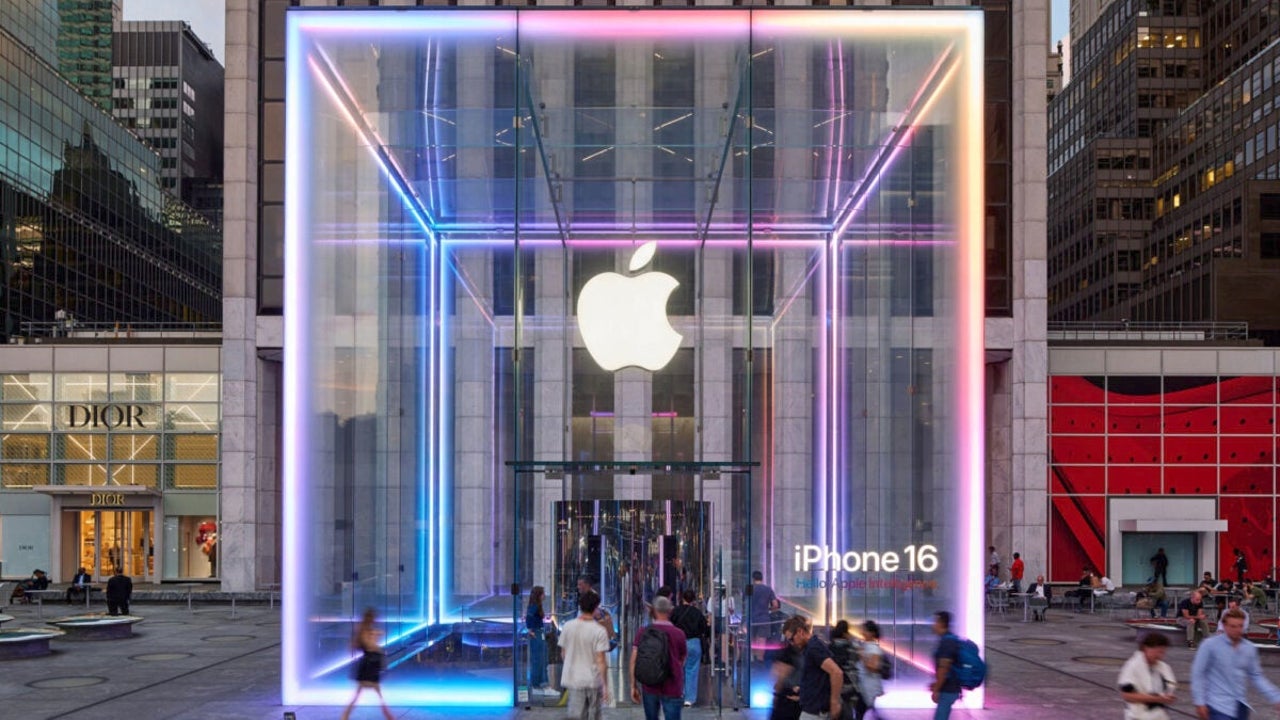 The most iconic Apple Store in the world lights up with the colors of ...