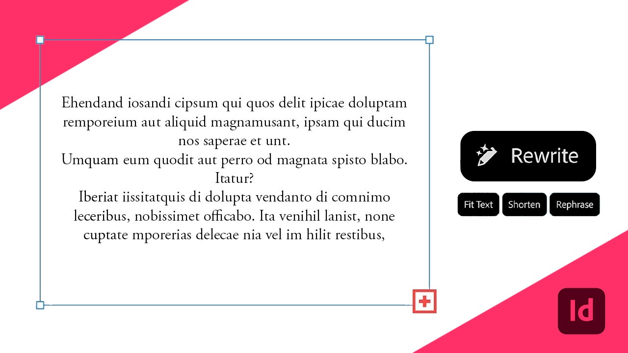 Adapted rewriting for the design in InDesign: adjust the text without ...