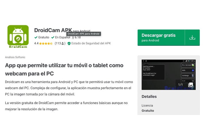Cómo usar DroidCam - Softonic