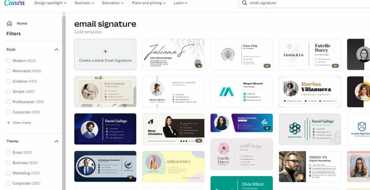Create your own professional email signature design in Canva - Softonic