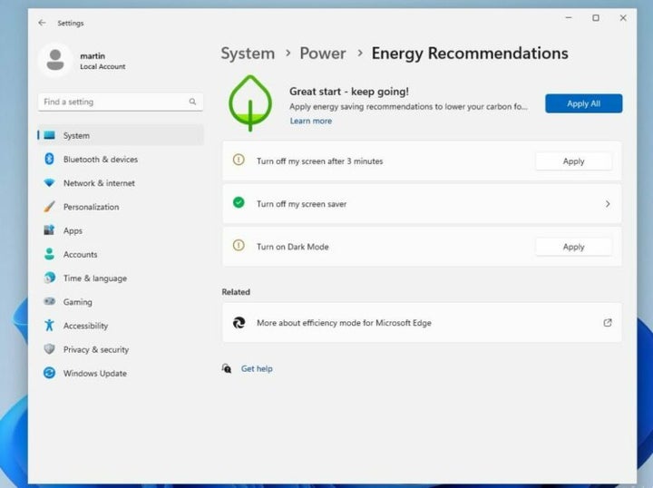 Windows 11 is soon giving you energy recommendations - Softonic